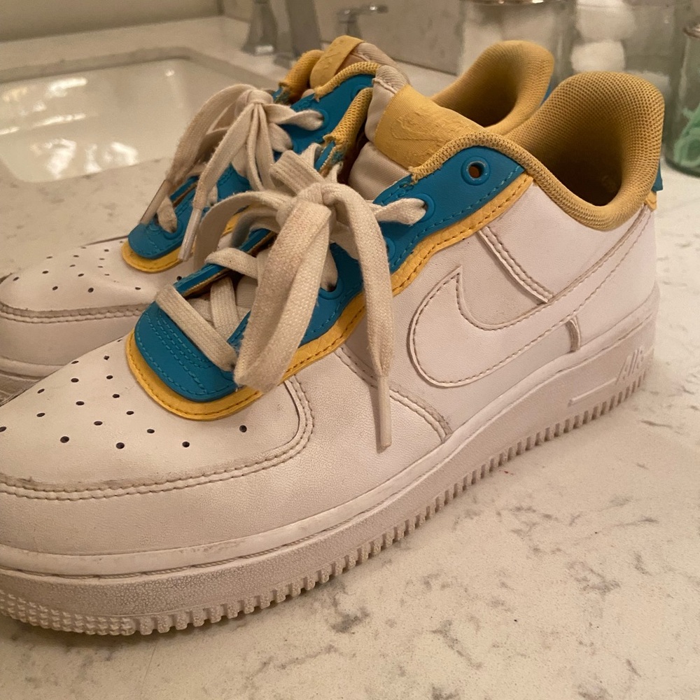 Blue And Yellow Detailed Af1 - Gem